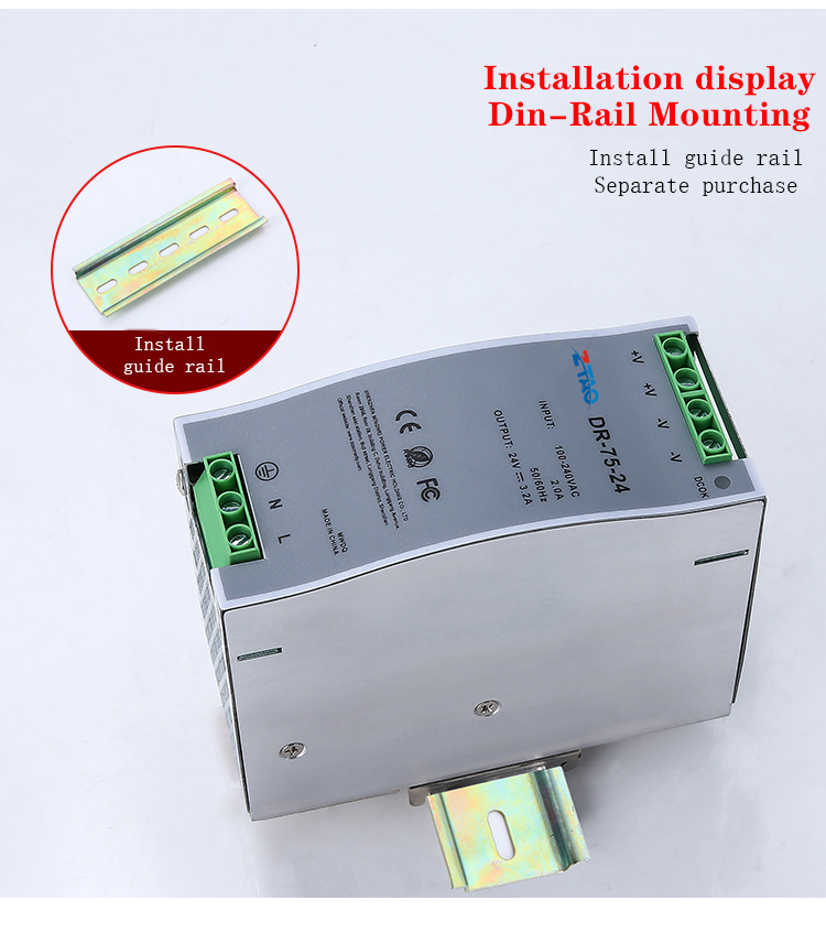 Smps 24vdc Meanwell 24v 3.2a 75w Industrial Din Rail Switching Mode ...