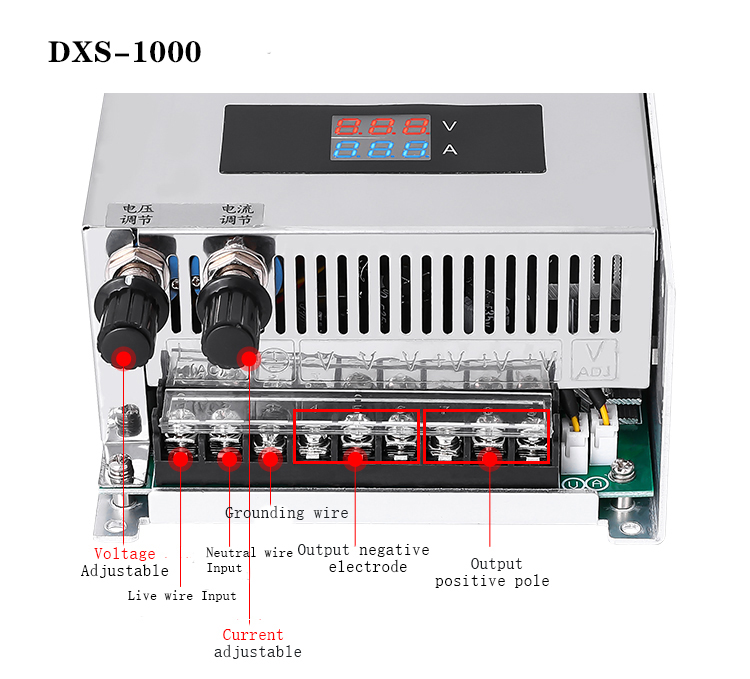 DXS-1000-24 Dc to Ac 24v 40a Dc Stabilized Industrial Digital Display ...
