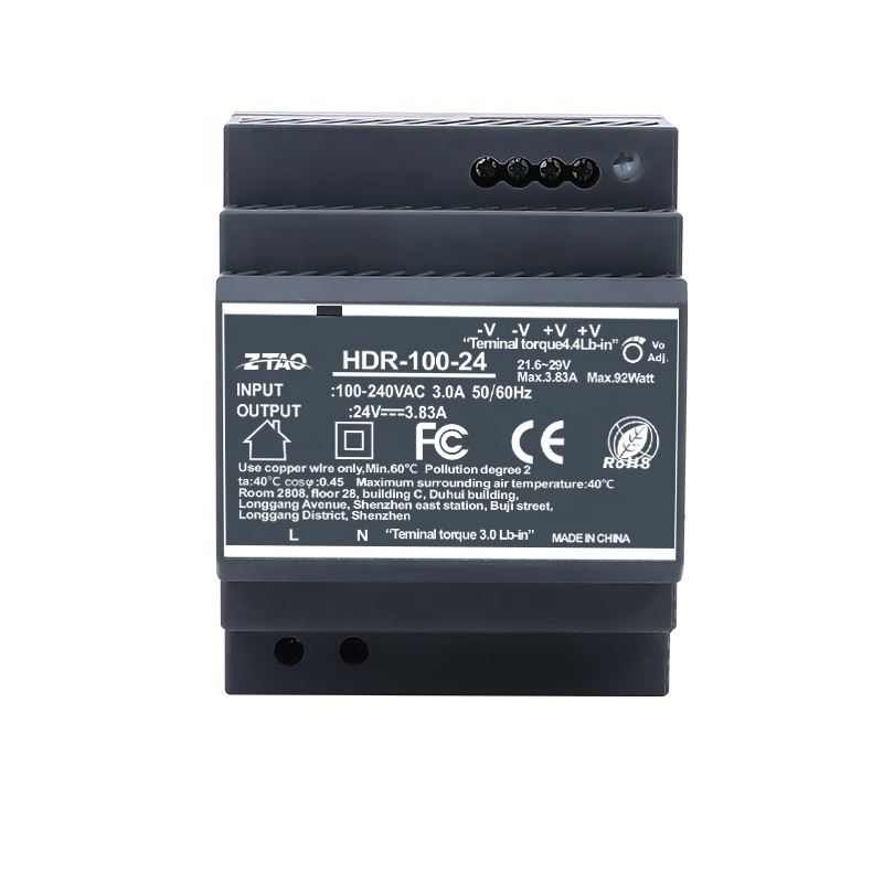 HDR-100-24 Single output 24V 4.2A 12V 8.33A 100W AC DC Switching Power ...