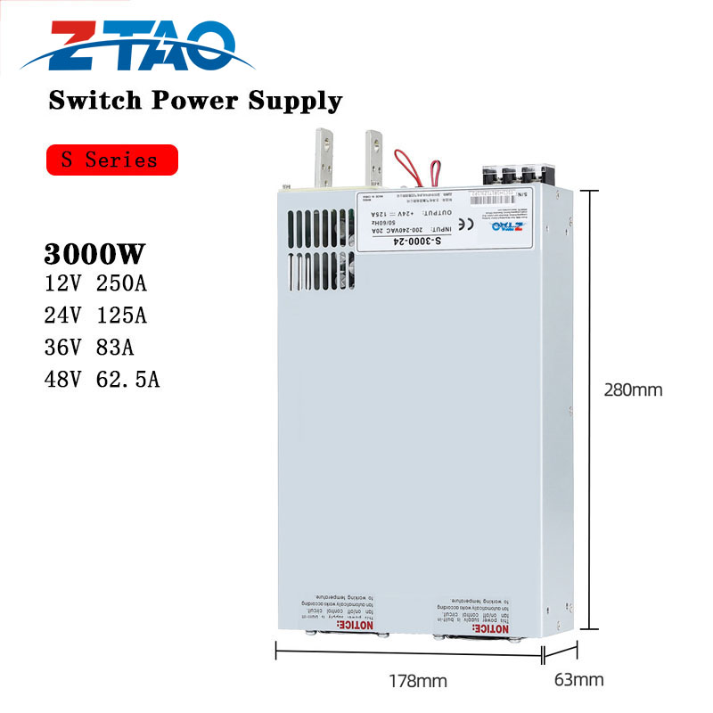 High-power Ac Dc Smps 3000w S-3000-12 12v 250A Switching Mode Power ...