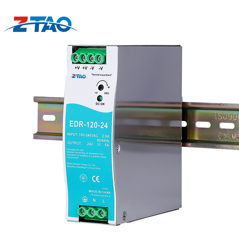 China 120W EDR-120-24 24V 5A 12V 10A 120W Din Rail Switching Mode Power Supply Manufacturers ...